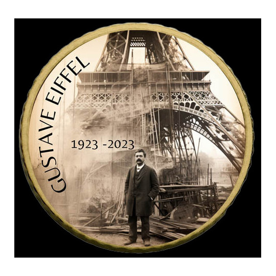 Série complète 50 cts commémoratives domés couleurs 2023 – Centenaire de la mort de Gustave EIFFEL