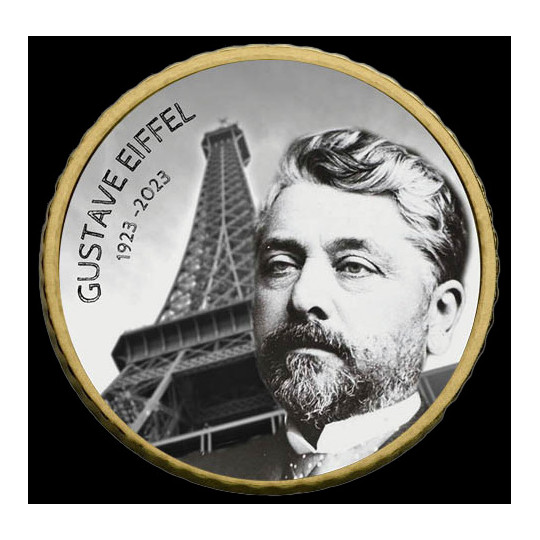 Série complète 50 cts commémoratives domés couleurs 2023 – Centenaire de la mort de Gustave EIFFEL