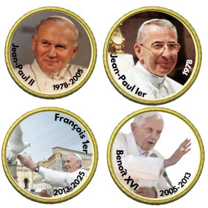 Vatican 2025 - 50 Centimes Colorée Domée -Les derniers papes - Édition ...