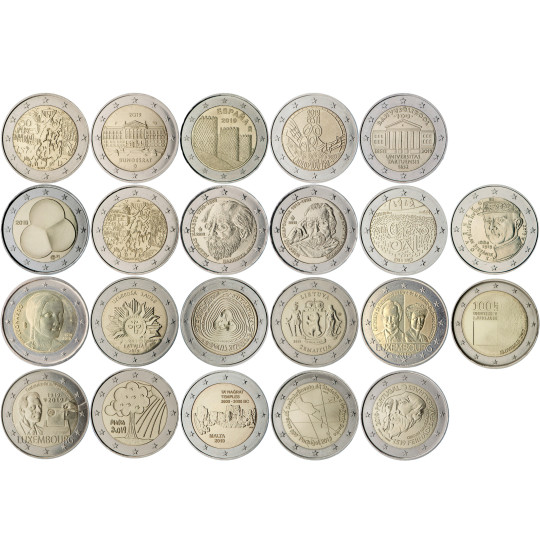 Série complète de 2 euros commémoratives 2019